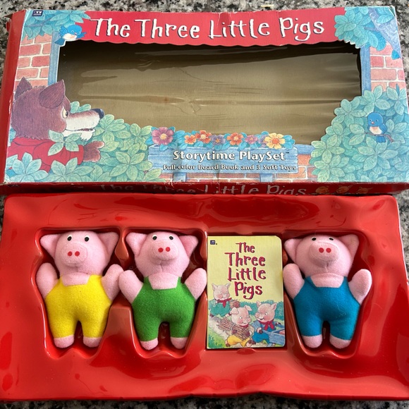Toys | Vintage 9s The Three Little Pigs Play Set Story Book | Poshmark